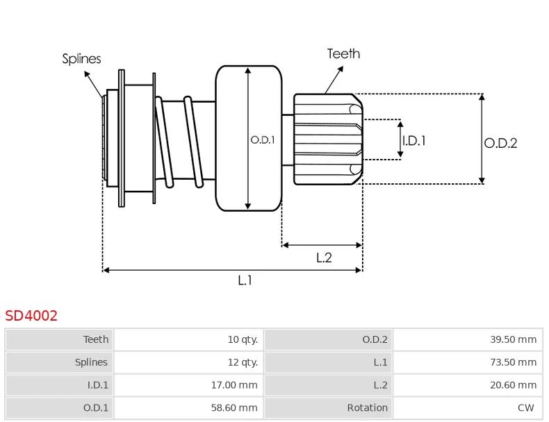 DRIVE 10T CW M50 MULTI-SPLINE FAST – Logix Auto Electrical